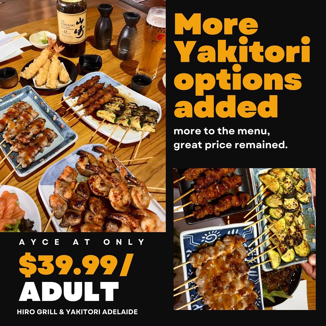 An upgrade to our All You Can Eat experience! 🍣🍢 More yakitori options are now added to the menu ...